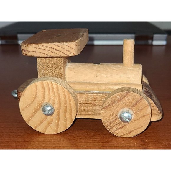 Unknown | Toys | Vintage Wooden Toy Small Train Engine With Metal Axles ...
